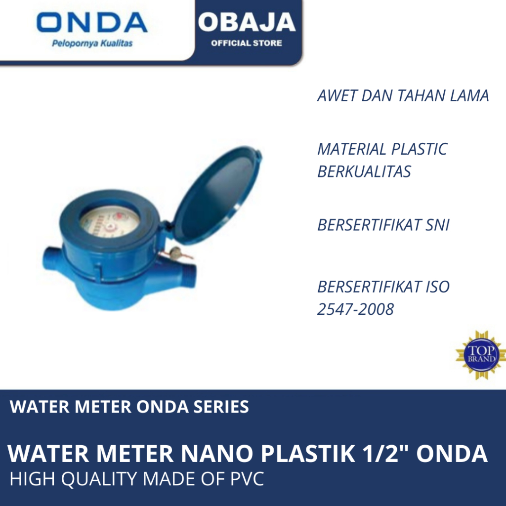 Jual OndaWater Meter Nano Plastik 1/2" / Water Meter Plastik Onda ...