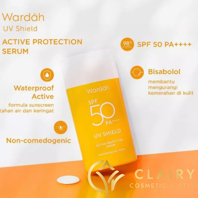 Jual WARDAH UV SHIELD SPF 50 PA+++ |active protection serum 35ml for sport water resistant ...