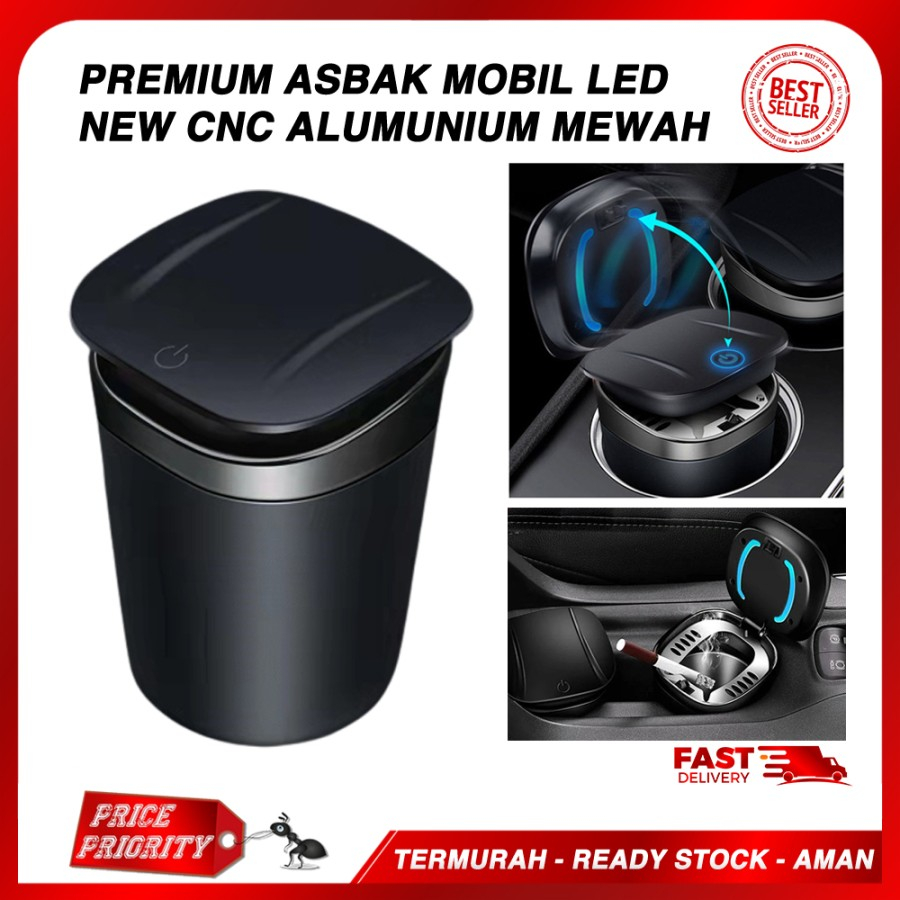 Jual Premium Asbak Rokok LED Mobil Car Ash Tray Stainless Italy ...