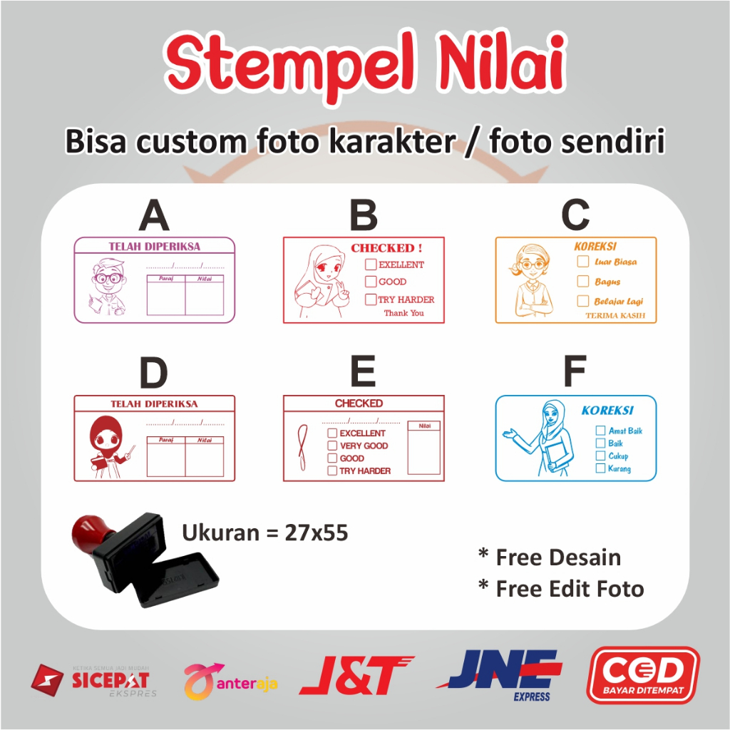 Jual Stempel Nilai Guru Stempel Checked Stempel Reward BISA CUSTOM ...