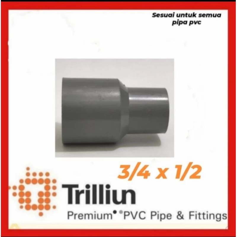 Jual Reducer-Vlock sock- V sock-Socket PVC Triliun 3/4 x 1/2 | Shopee ...