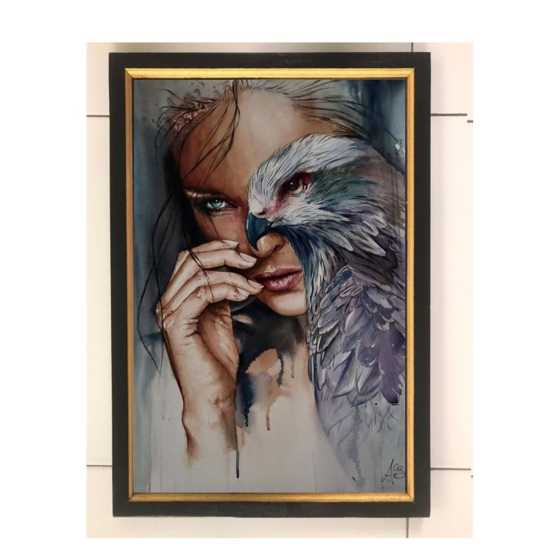 Jual Hiasan dinding cetak gambar plus bingkai lukisan elang dan ...