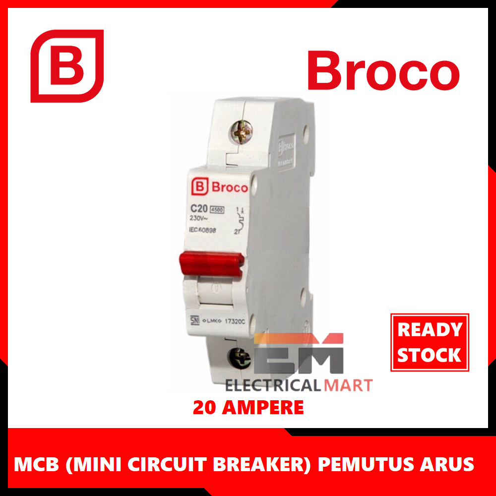 Jual MCB Broco 2A 4A 6A 10A 16A 20A 25A 32A 40A (17302 17304 17306 ...