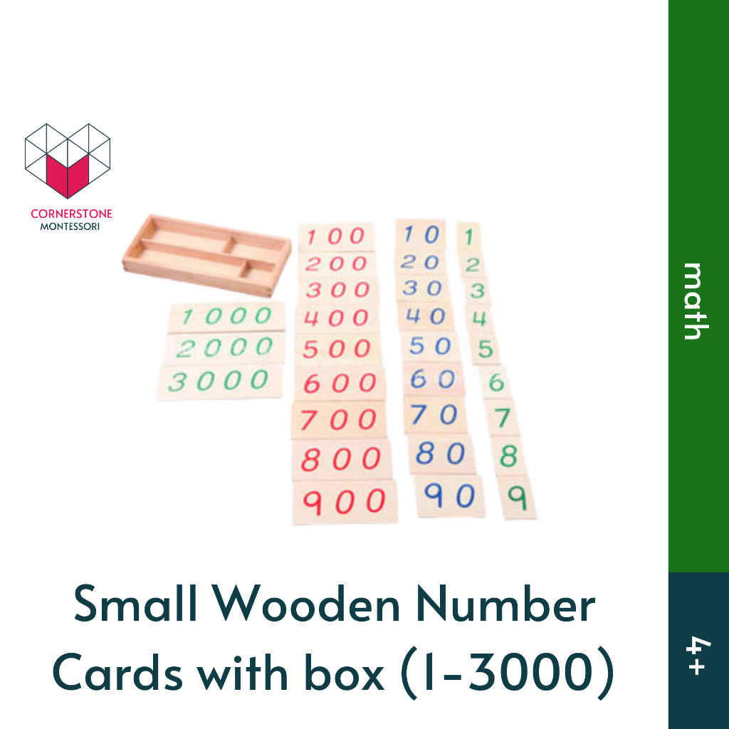 Jual Cornerstone Montessori Small Wooden Numbers Cards1-3000 ...
