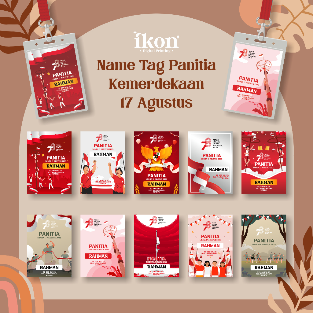 Jual NAME TAG PANITIA KEMERDEKAAN / PANITIA JALAN SANTAI 17 AGUSTUS ...