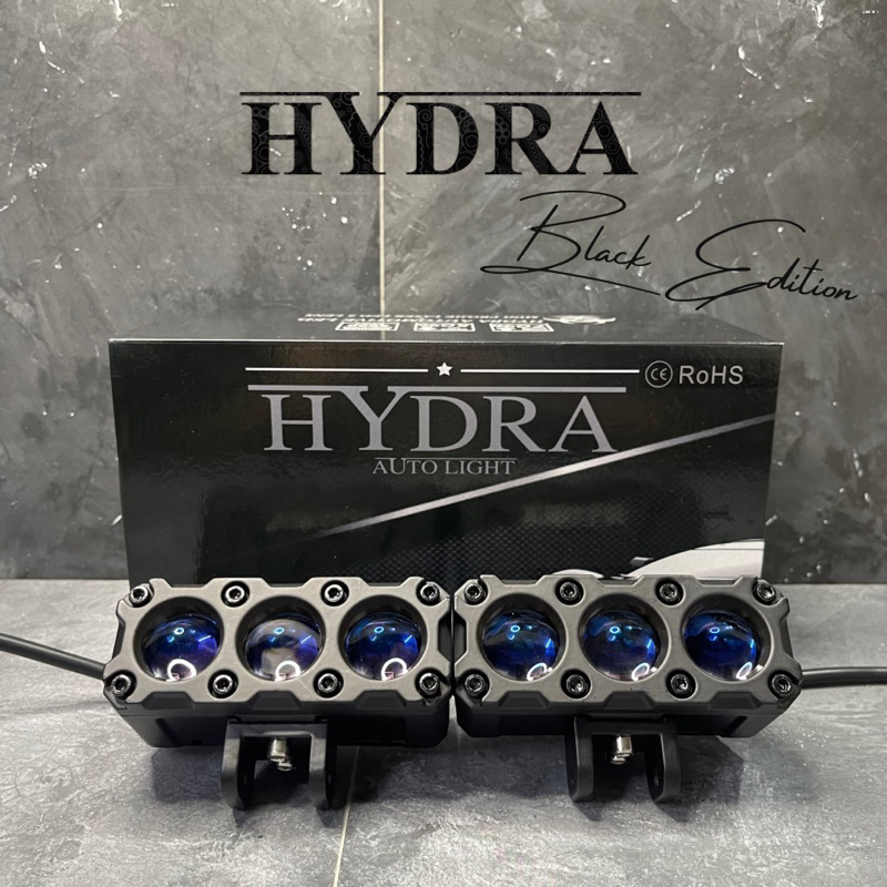 Jual Lampu Tembak SQL 3 Mata HYDRA BLACK EDITION BLUE LENS Hi Loo Mini ...