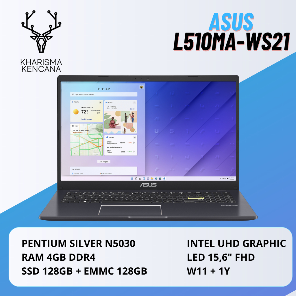Jual ASUS L510MA WS21 N5030 4GB 256SSD NUMPAD 15.6 FHD W11 | Shopee ...