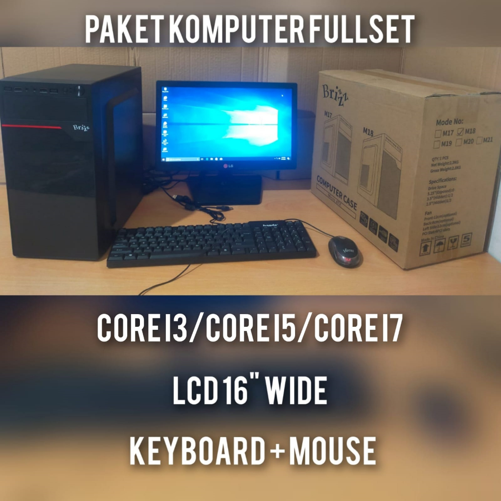 Jual Komputer Fullset Core i3, Core i5, Core i7,HDD/SSD Lcd 16" Wide ...