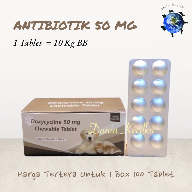 Jual Antibiotik Doxy Cycline 50MG 1 BOX isi 100 TABLET | Shopee Indonesia
