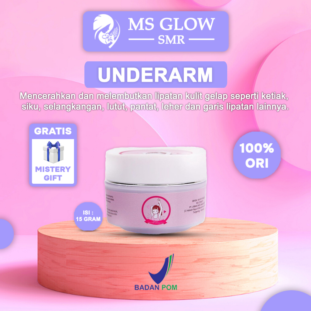 Jual Ms Glow Underarm Original Mencerahkan & Melembutkan Lipatan Gelap ...