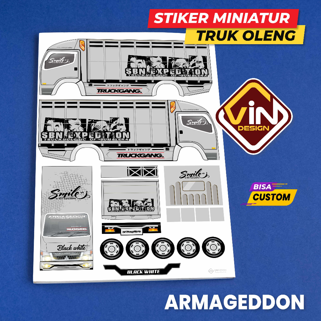 Jual STIKER MINIATUR TRUK / ARMAGEDDON / POLA STICKER MINIATUR TRUCK ...