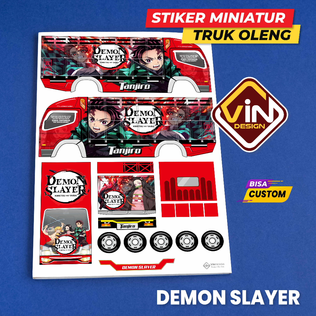 Jual STIKER MINIATUR TRUK / DEMON SLAYER / POLA STICKER MINIATUR TRUCK ...