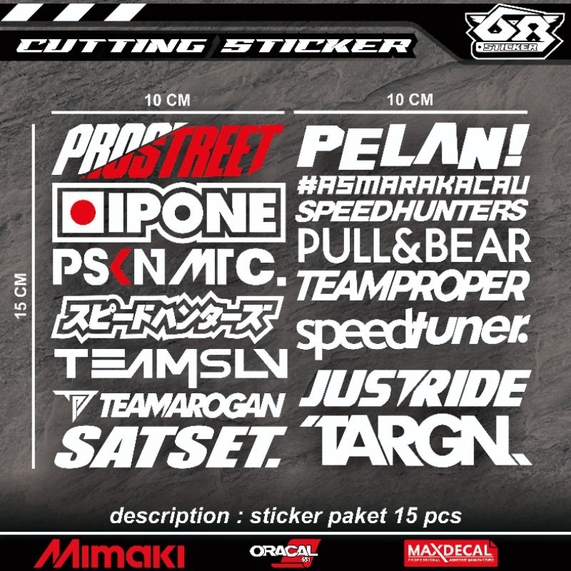 Jual cutting sticker motor viral paket 15 pcs prostreet ipone psknmtc ...