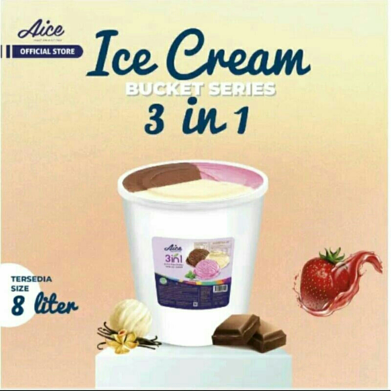 Jual ICE CREAM AICE 8 LITER 3 RASA NEOPOLITAN | Shopee Indonesia