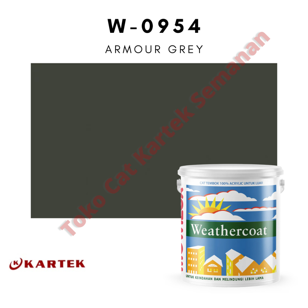 Jual Mowilex Weathercoat Exterior W-0954 Armour Grey (1 liter) | Shopee ...