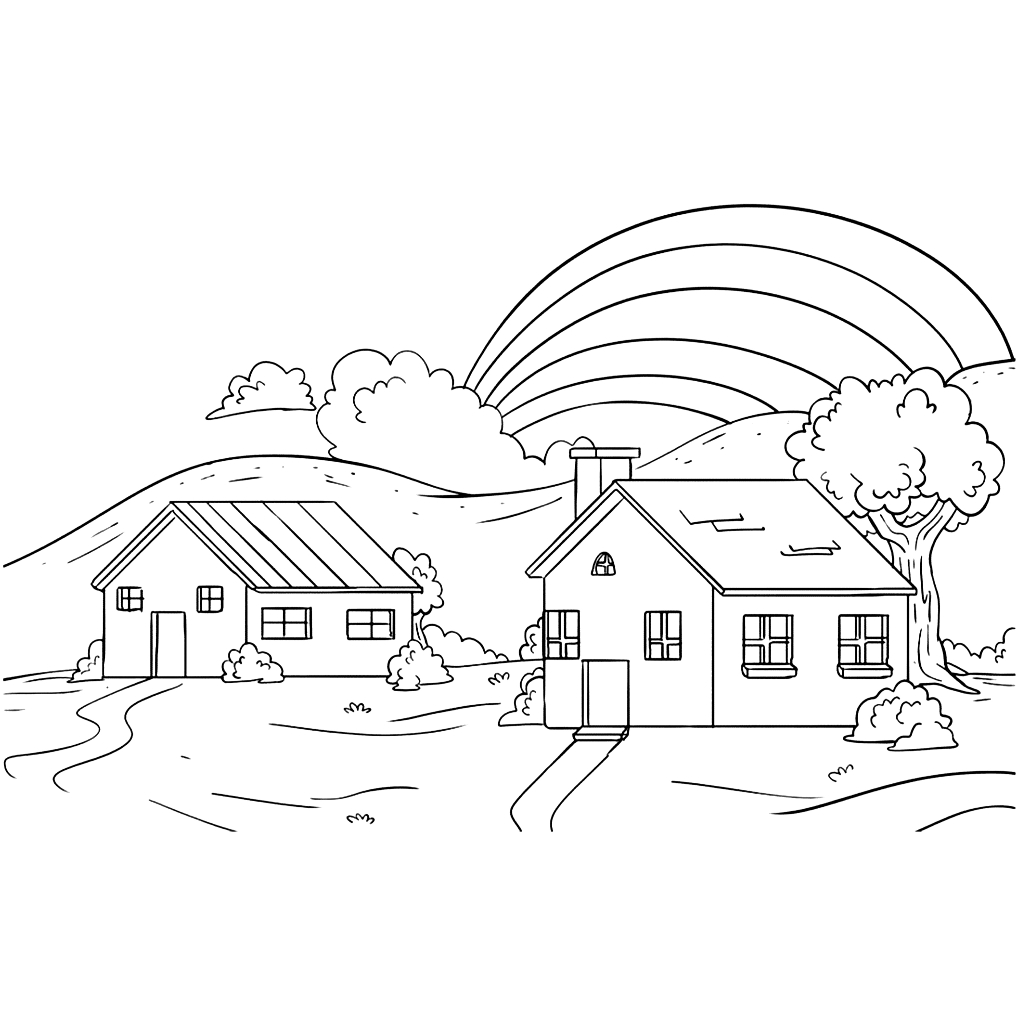 Jual Gambar Sketsa Mewarnai / Pemandangan / Part 1 / Gambar Sketsa ...