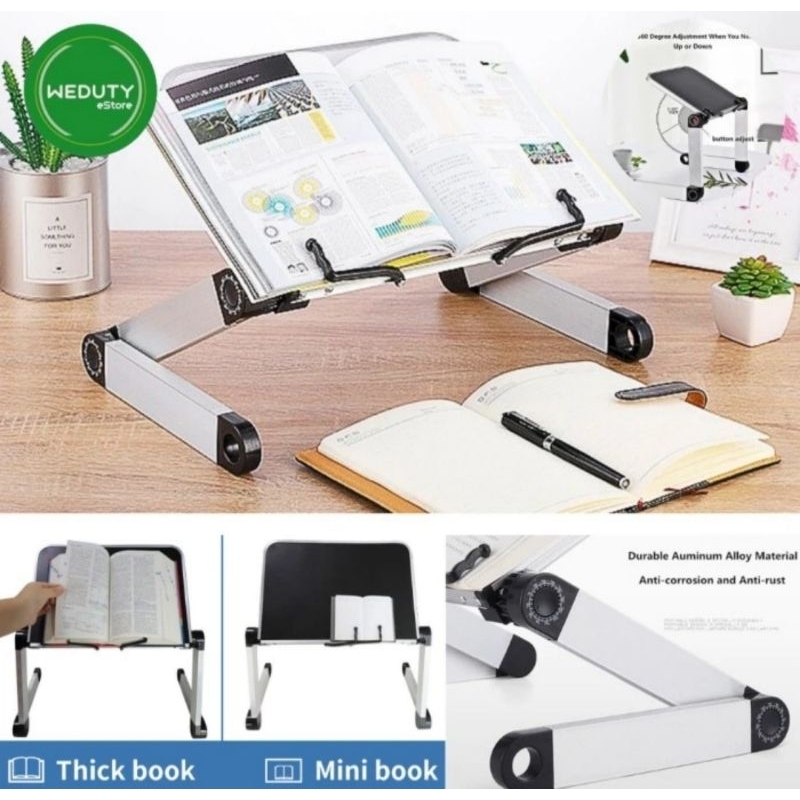 Jual Stand Meja Lipat Baca Al Quran Kitab Buku Alumunium Rotasi 360 ...