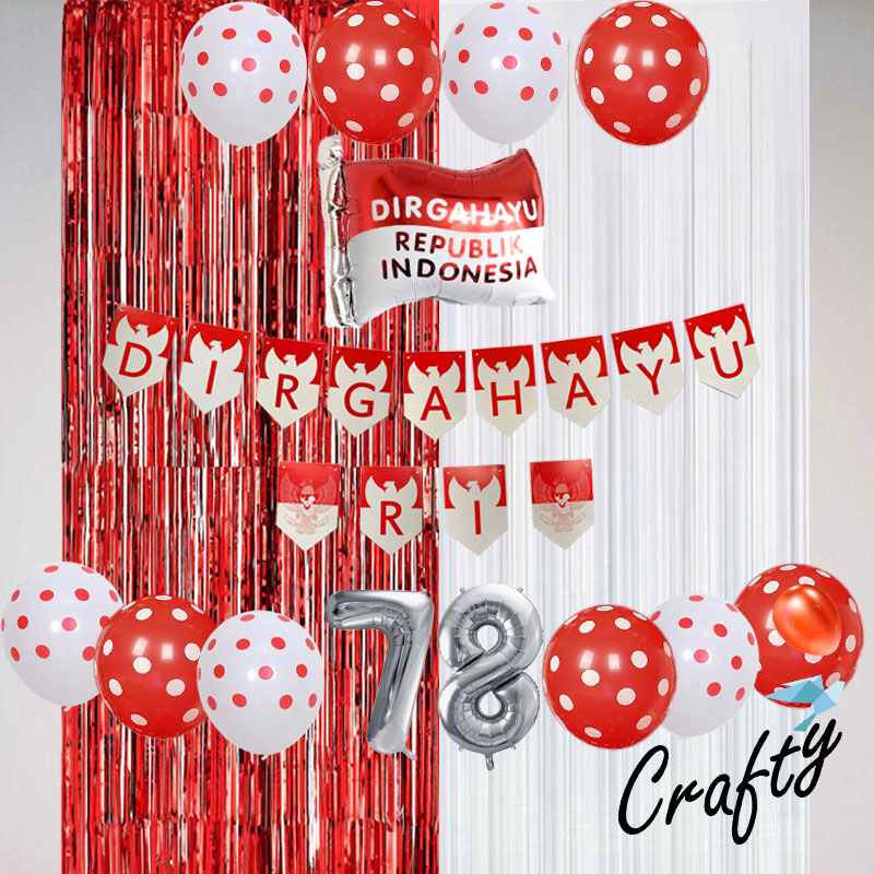 Jual [PAKET] Acara Hut RI 17an SIMPLE DIRGAHAYU RI BANNER Balon ...