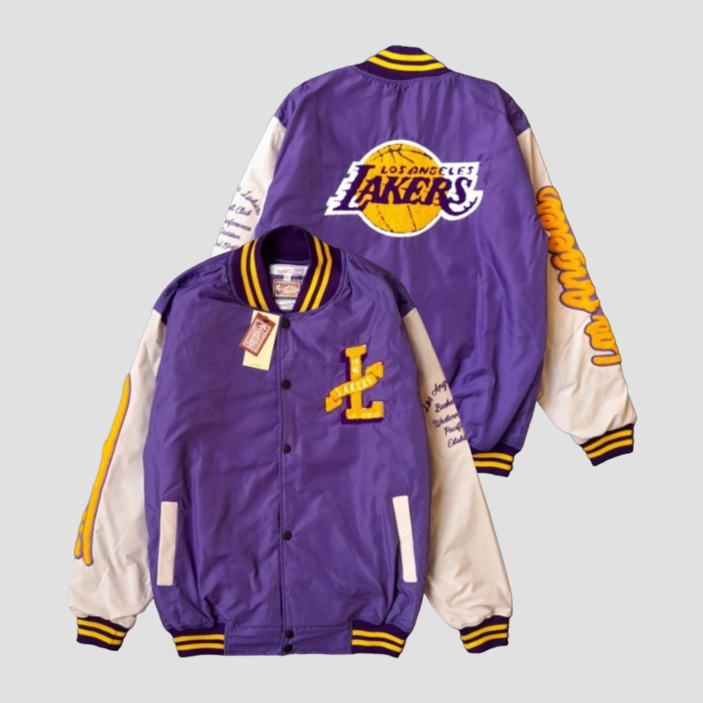 Jual JAKET LOS ANGELES LAKERS VARSITY BASKETBALL PRIA WANITA TASLAN ...
