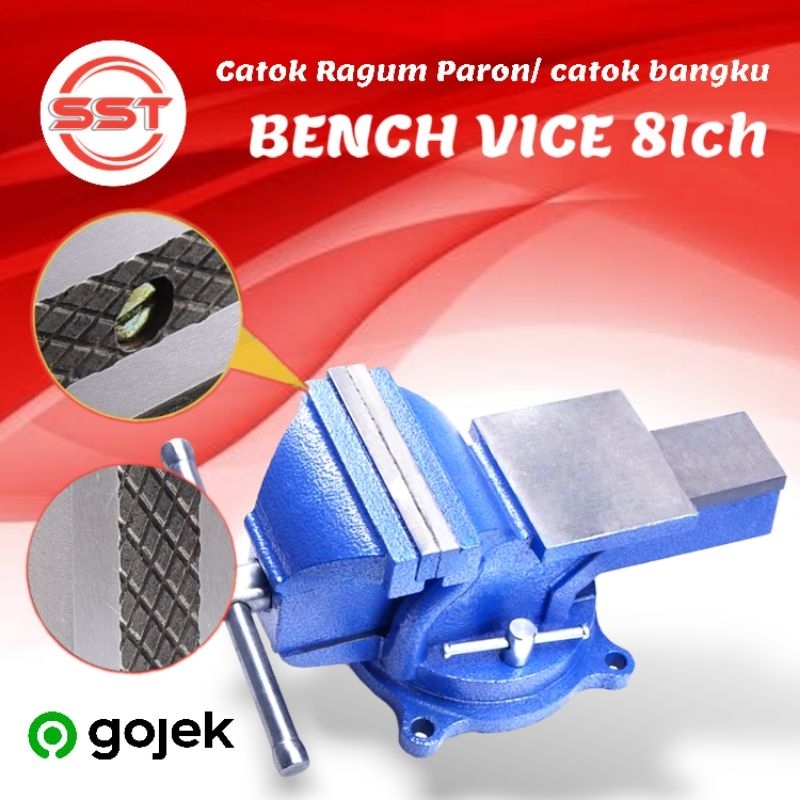 Jual Catok Paron Besi Ragum Putar 8 inch / Bench Vise Besi 8 inc Ragum ...