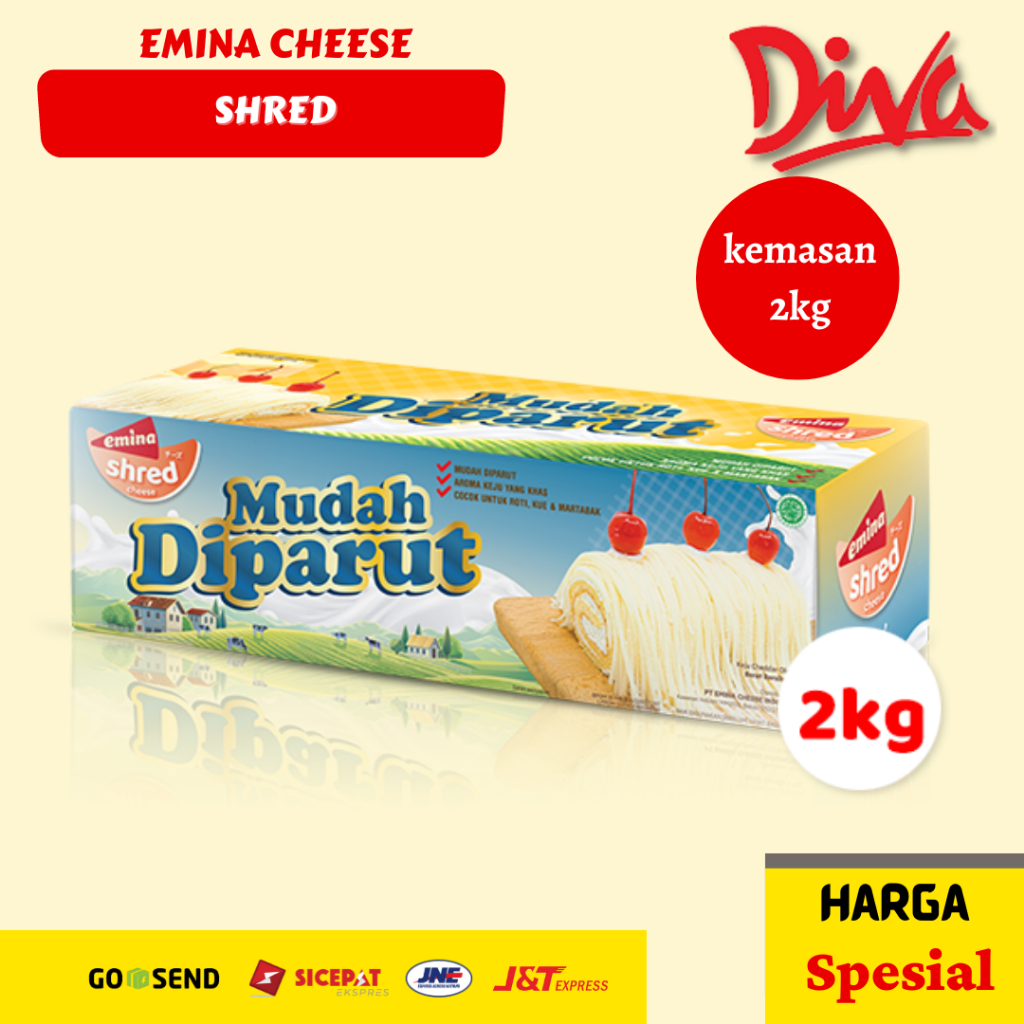 Jual [2kg] Emina Cheese Shred | Emina Keju Potong | Shopee Indonesia
