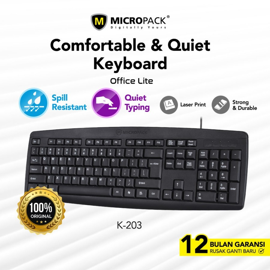 Jual KEYBOARD MICROPACK K203 CLASSIC USB | Shopee Indonesia