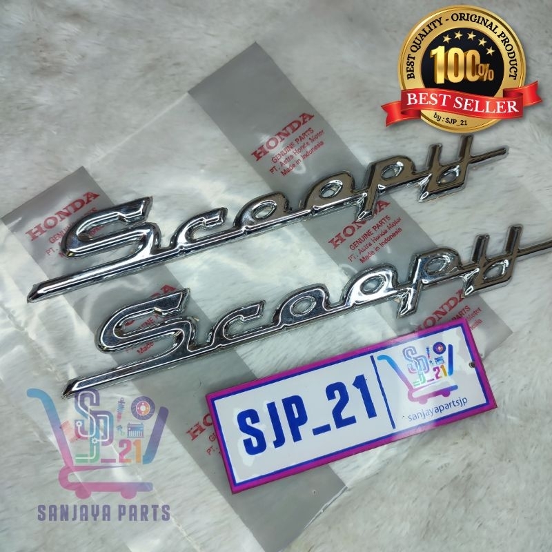 Jual emblem tulisan scoopy silver original kode part k93 | Shopee Indonesia