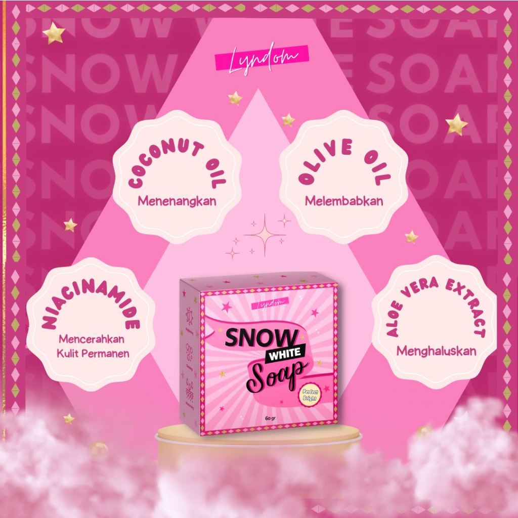 Jual ( BERKAH ) Lyndom Snow White Soap Tone Up 60 gr / sabun whitening ...