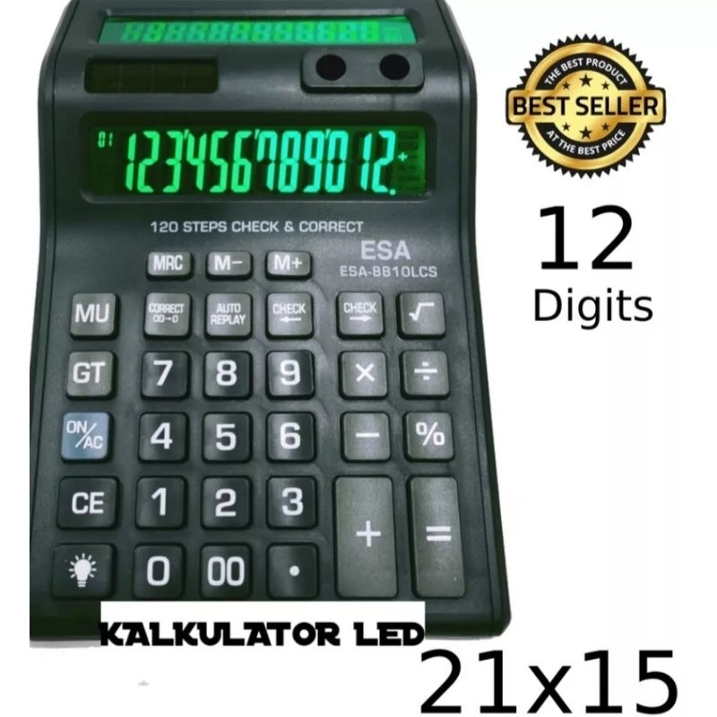 Jual COD-KALKULATOR 12 DIGIT JUMBO 2 LAYAR LCD LED 8810/KALKULATOR DISPLAY CEK CORRECT | Shopee ...