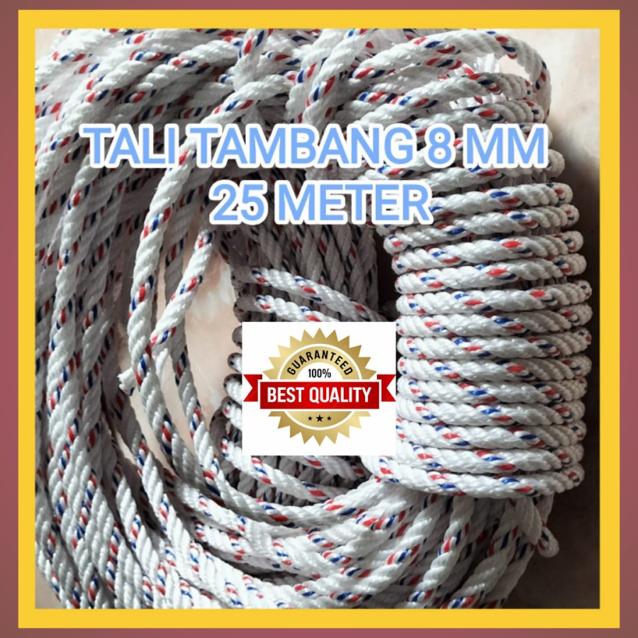 Jual TALI TAMBANG PPD 8MM 25 METER/TAMBANG TRUK /TAMBANG PENGIKAT ...