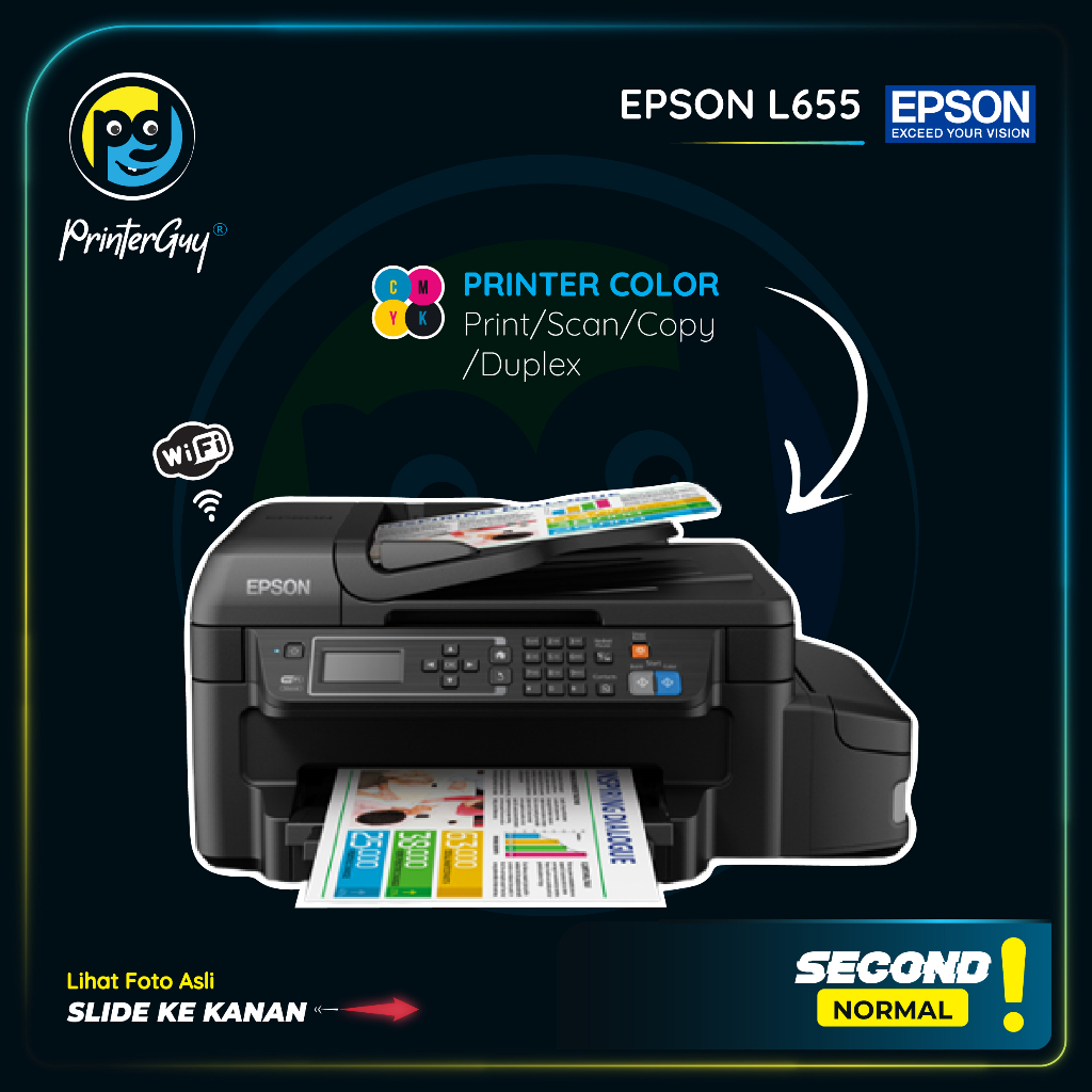 Jual Printer Warna EPSON L655 Print Scan Copy Color – WIFI ADF tray ...
