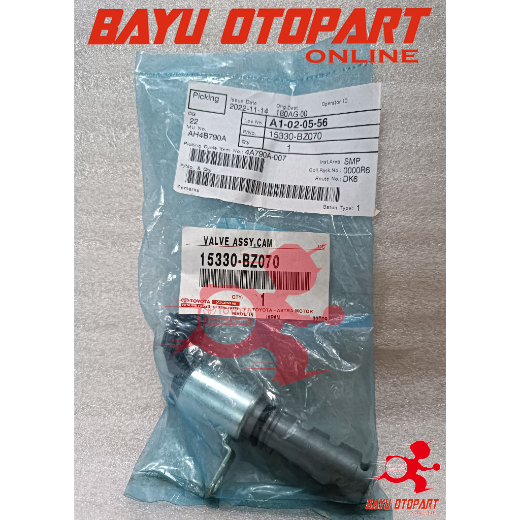 Jual SENSOR VVTI/VALVE ASSY,CAMSHAFT TIMING OIL CONTROL TOYOTA AVANZA 1,3 CC 15330-BZ070 ...