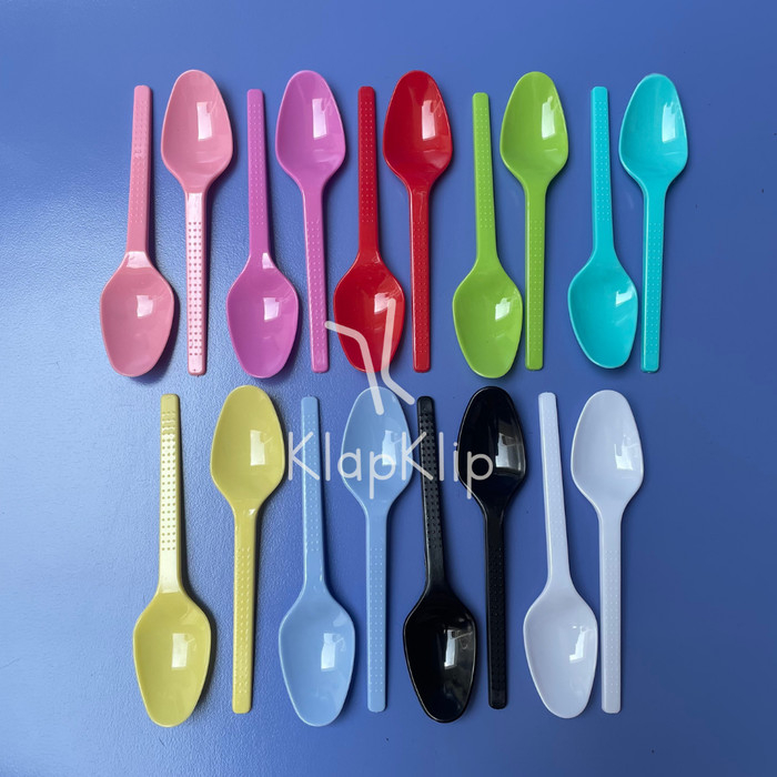 Jual 100pcs Sendok Teh Plastik Warna / Sendok Makan Kecil / Sendok ...