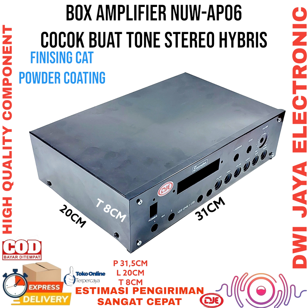 Jual Box Amplifier Nuw AP-06 Plat Besi Cocok Buat Tone Control Stereo ...