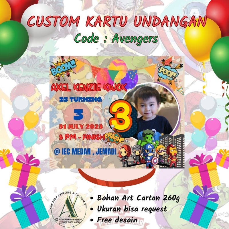 Jual kartu undangan ulang tahun anak birthday invitation custom | Shopee Indonesia