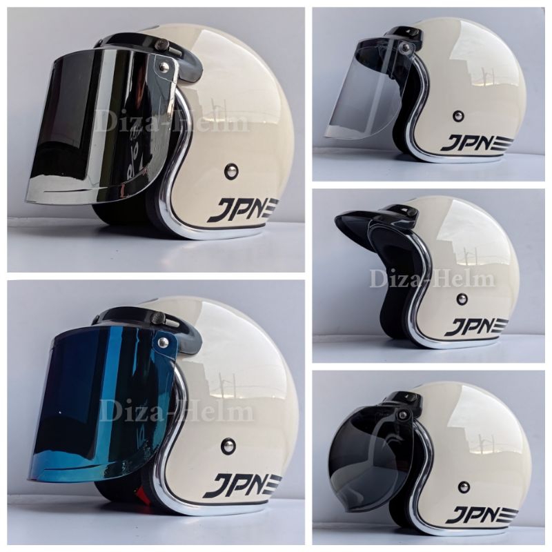 Jual Helm JPN List Chrome Cream | Shopee Indonesia