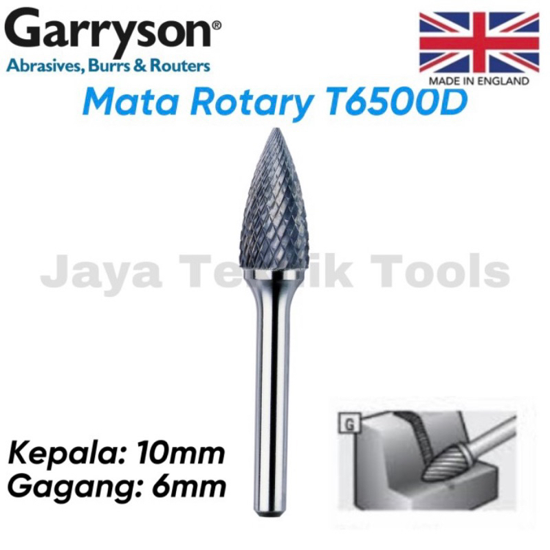 Jual Mata Tuner Garryson T6500d Rotary 6 10 mm Tungsten Carbide Burr ...