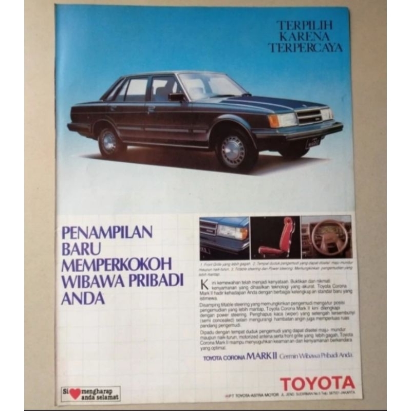 Jual Iklan jadul Mobil Toyota Corona Mark II - original dari majalah lama thn 80an | Shopee ...