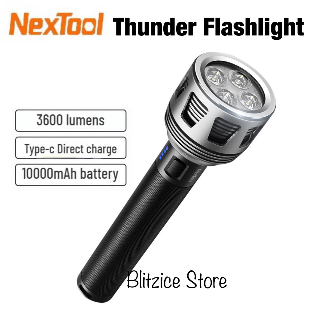 Jual Nextool Thunder Flashlight 3600 Lumens 10000mah Senter LED Light ...
