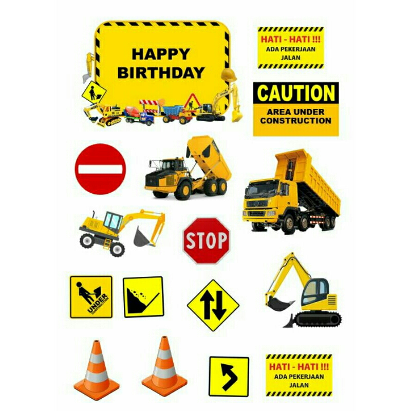 Jual Topper Cake Tema Truk EXCAVATOR / HIASAN kue Ultah Tema Truk ...