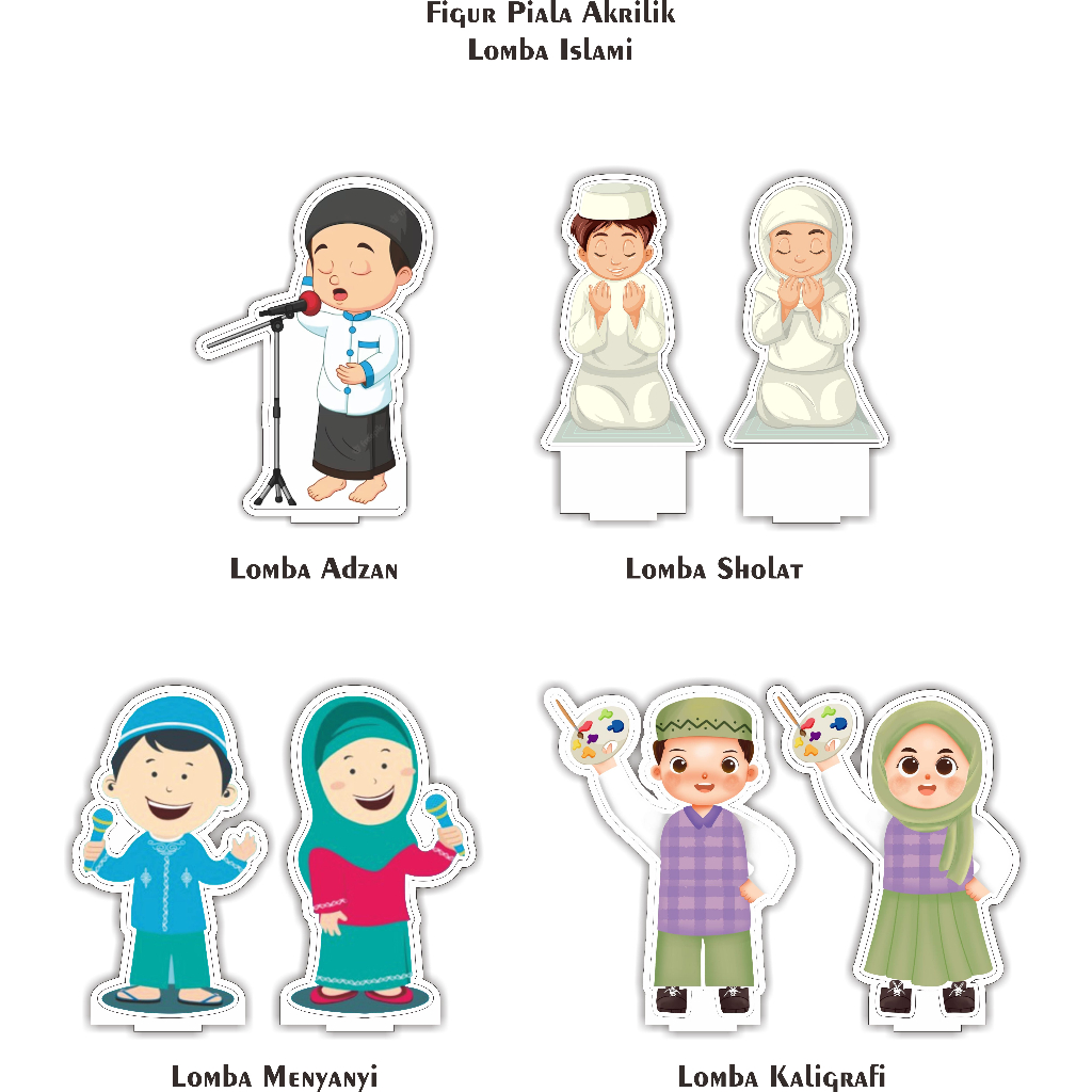 Jual Figur Animasi Akrilik Lomba Islami 2 | Shopee Indonesia