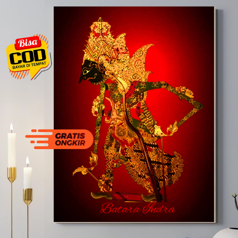Jual Poster Wayang Kulit Batara Indra Untuk Hiasan Dinding Atau Wall ...