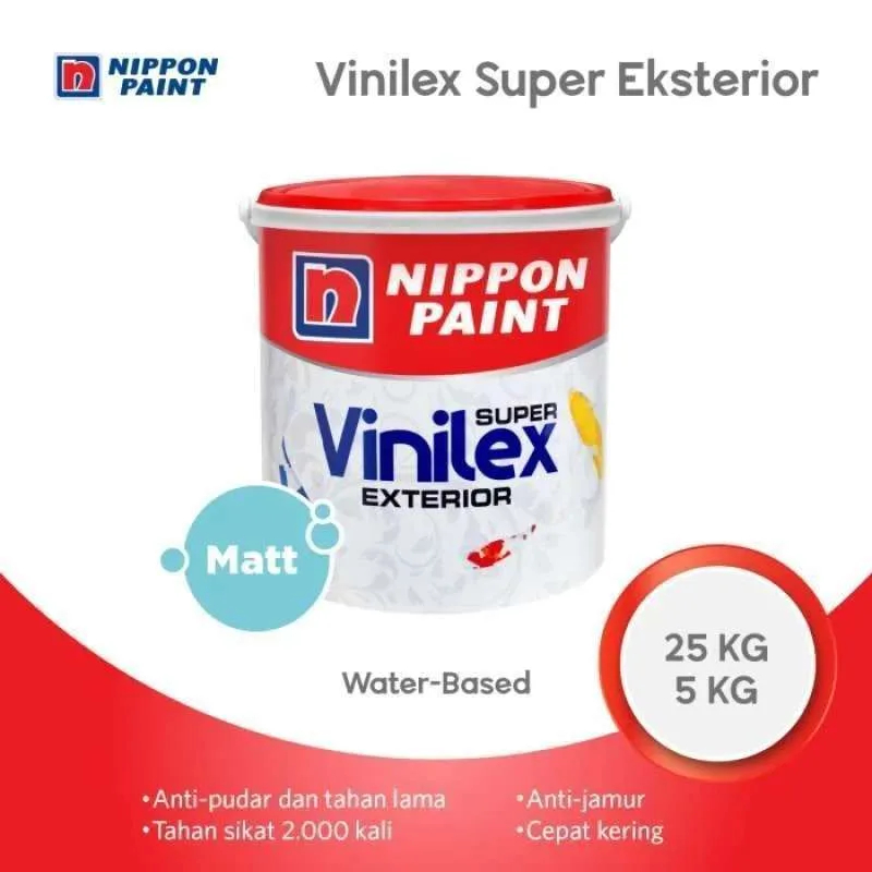 Jual CAT TEMBOK INTERIOR DAN EKSTERIOR NIPPON PAINT SUPER VINILEX (5 KG ...