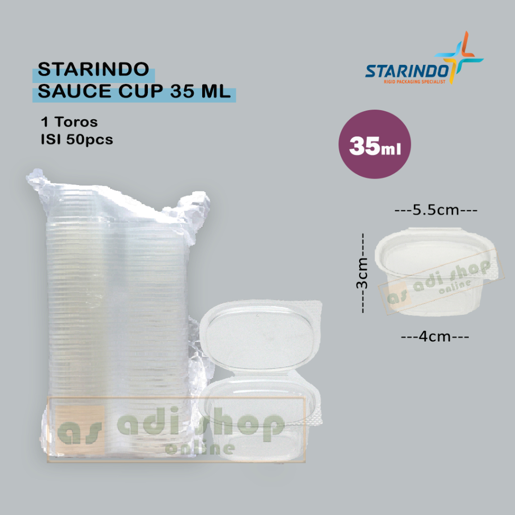 Jual Sauce Cup Starindo Tutup Sambung / Wadah Sauce Cup 35ml / Cup ...