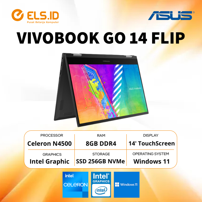 Jual Asus Vivobook Go 14 Flip TP1400KA Touch 2in1 Celeron N4500 8GB SSD ...