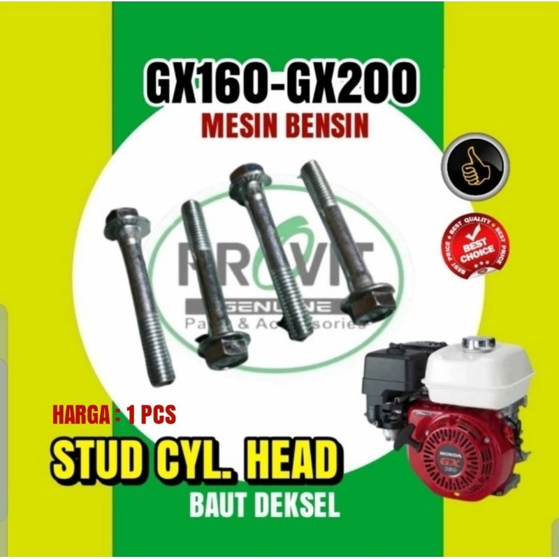 Jual GX160-GX200 Stud cylinder head/baut deksel mesin bensin | Shopee Indonesia