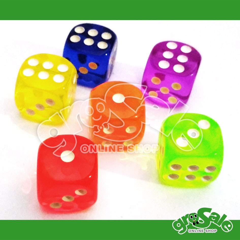Jual [2 Pcs] Dadu Warna Bening Transparant Bening Transparan Cube ...