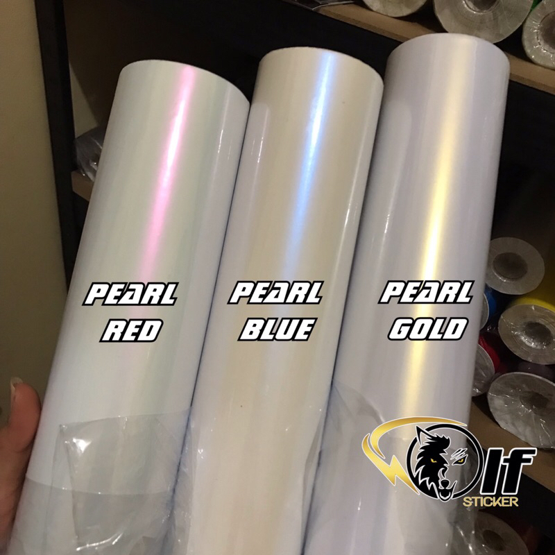 Jual skotlet putih lembayung merah biru gold sticker scotlite putih ...