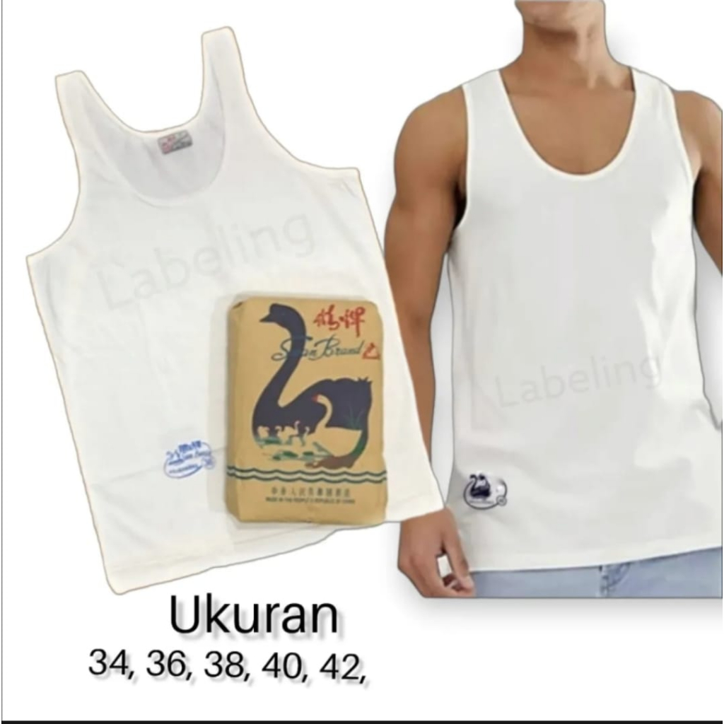 Jual Swan Brand kaos Pria Singlet Swan Warna Putih Isi 3 Pcs | Shopee ...
