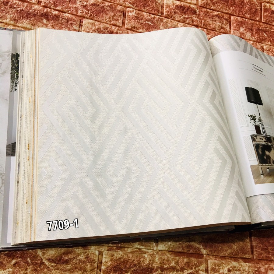 Jual WALLPAPER DINDING MOTIF LABIRIN PUTIH CREAM BIRU ELEGAND MNG ...